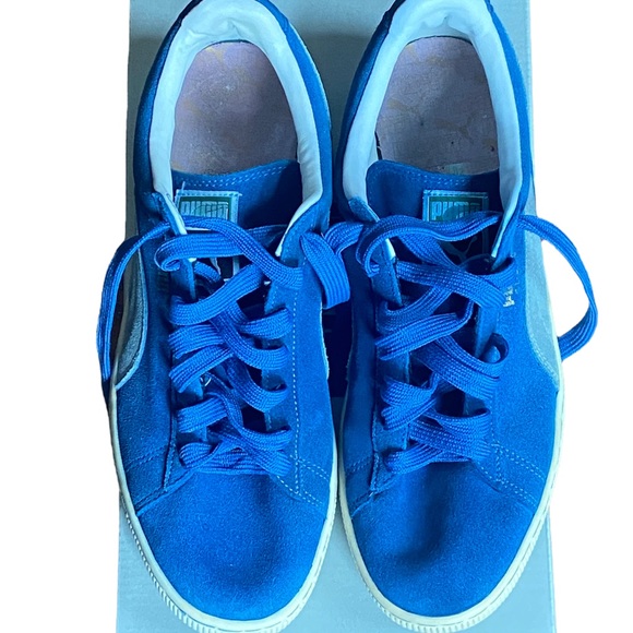 Puma | Shoes | Blue Puma Suede Shoe | Poshmark